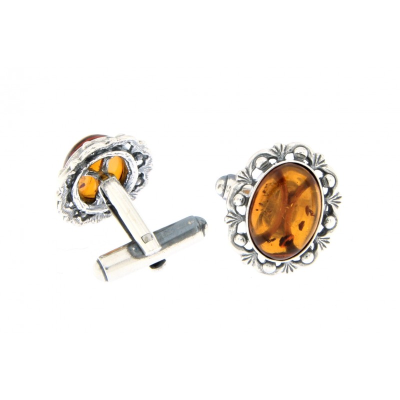 BUTONI ARGINT CU CHIHLIMBAR