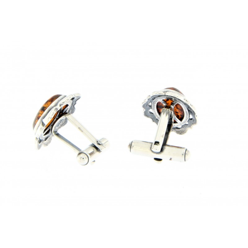 BUTONI ARGINT CU CHIHLIMBAR