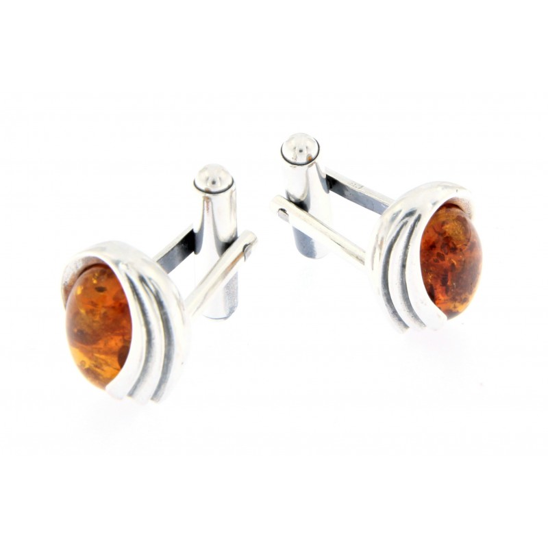 BUTONI ARGINT CU CHIHLIMBAR